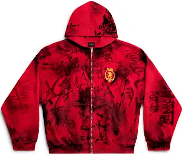 Balenciaga Skater Zip-Up Hoodie Red - CnFans Spreadsheets